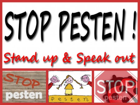 Stop Met Pesten Poster For Sale Mit "Illustration Roter Stempel