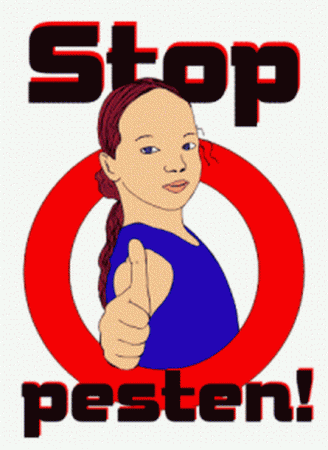 Stop Met Pesten Poster For Sale Mit "Illustration Roter Stempel